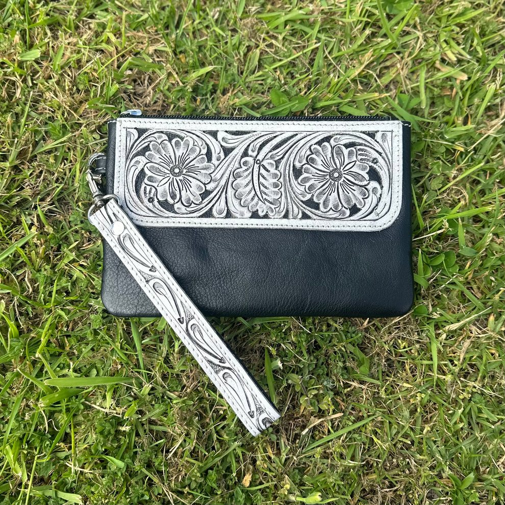 Tilly Leather Tooled Clutch – Holmes & Hide